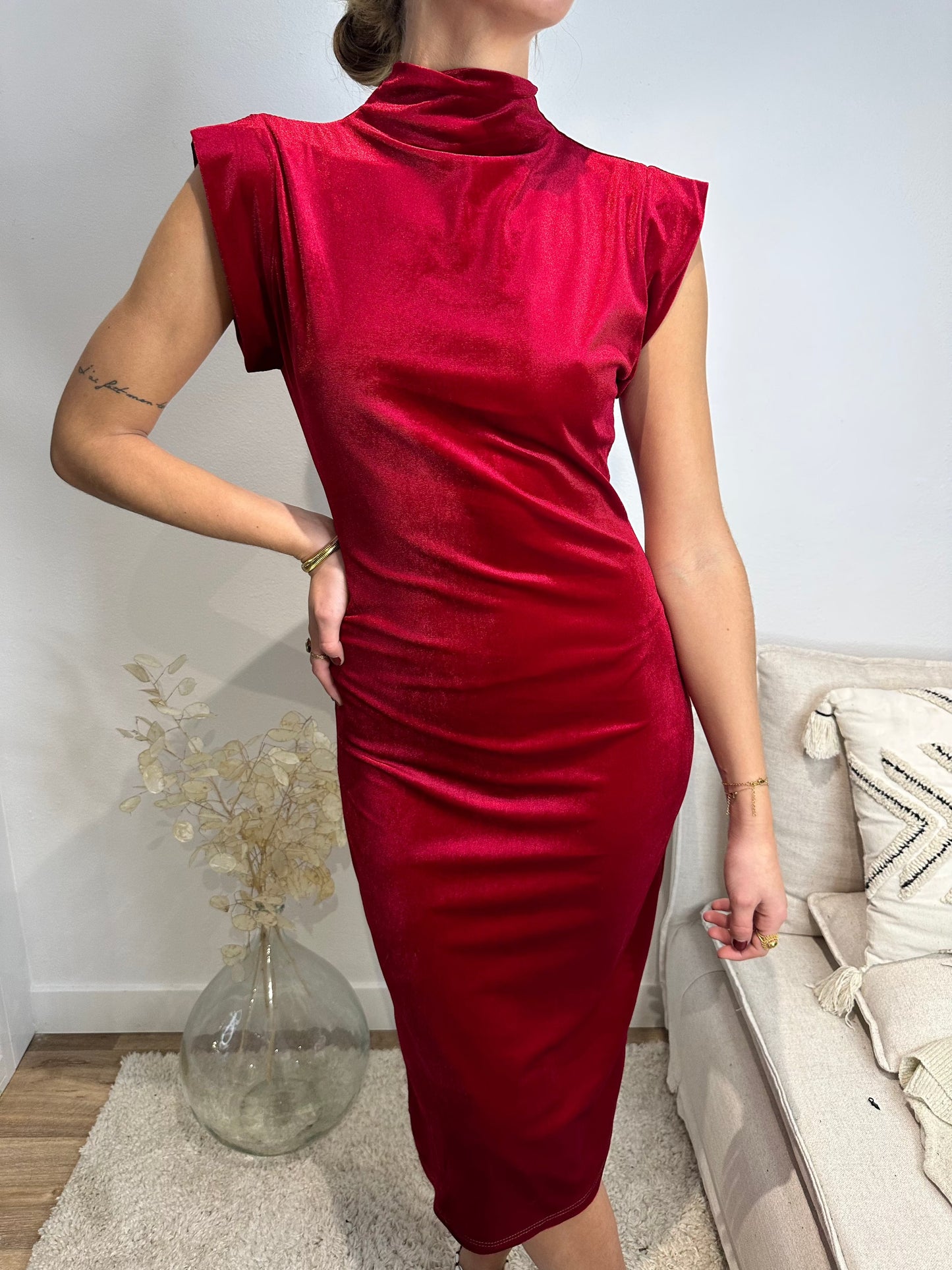 ROBE VELOUR - ROUGE – L O V E R ' S